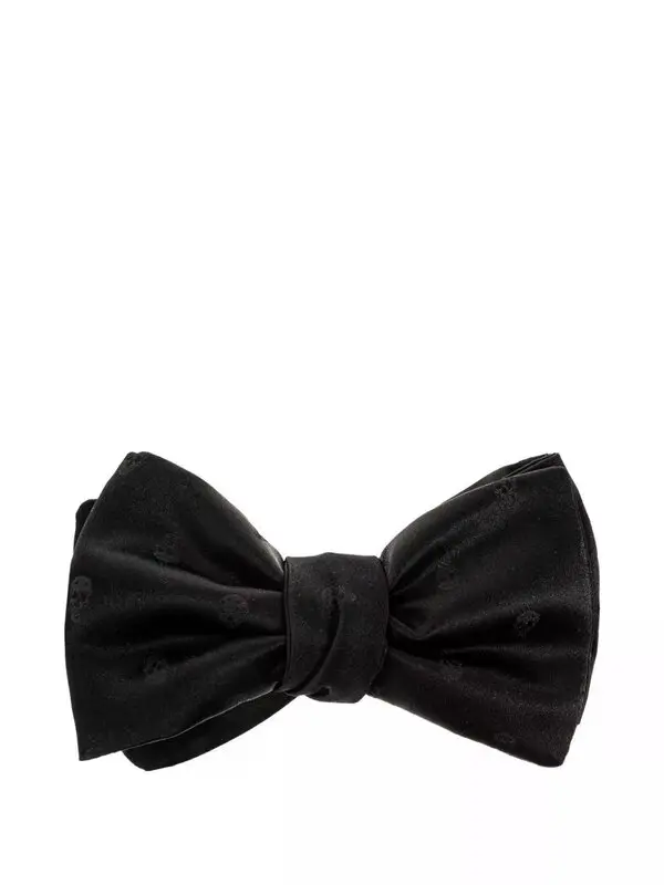Alexander McQueen Skull-pattern Bow Tie - Black