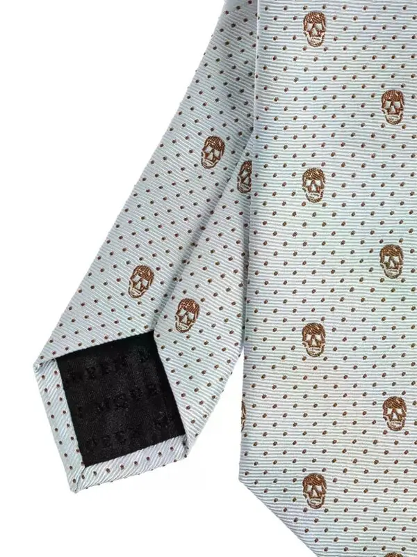 Alexander McQueen Skull-pattern Dotted Neck Tie