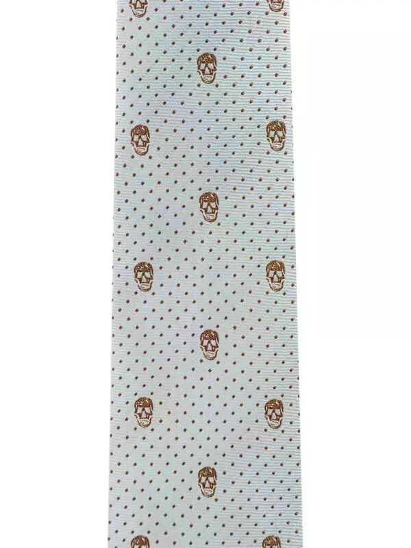 Alexander McQueen Skull-pattern Dotted Neck Tie