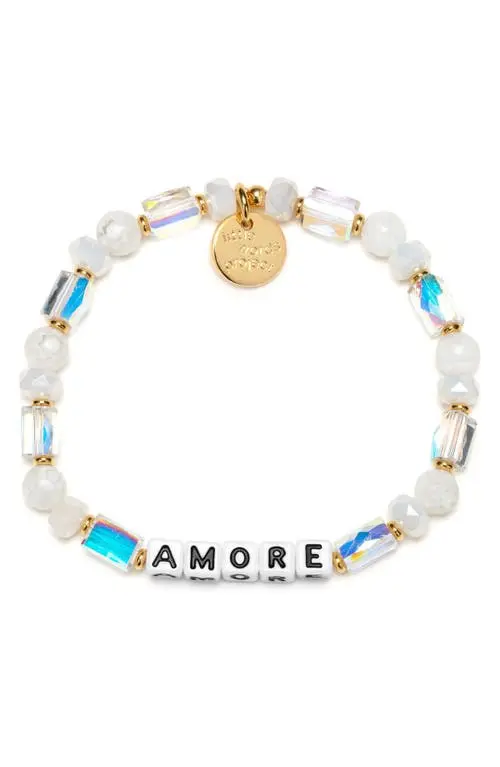 LITTLE WORDS PROJECT Amore Beaded Stretch Bracelet - White
