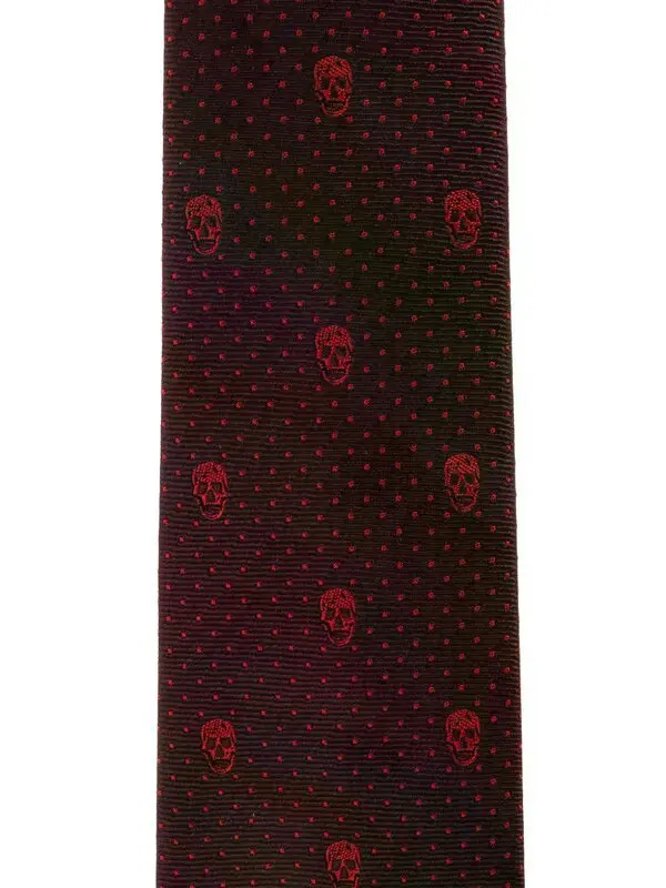 Alexander McQueen Skull-pattern Dotted Tie