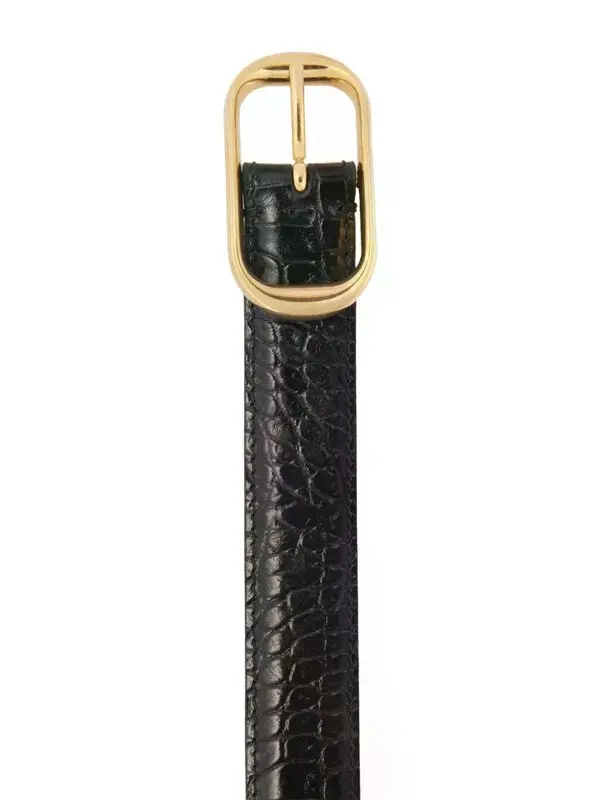 NILI LOTAN Reine Embossed Buckle Belt
