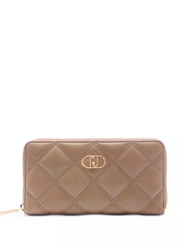 Liu Jo Monogram-plaque Quilted Wallet - Neutrals