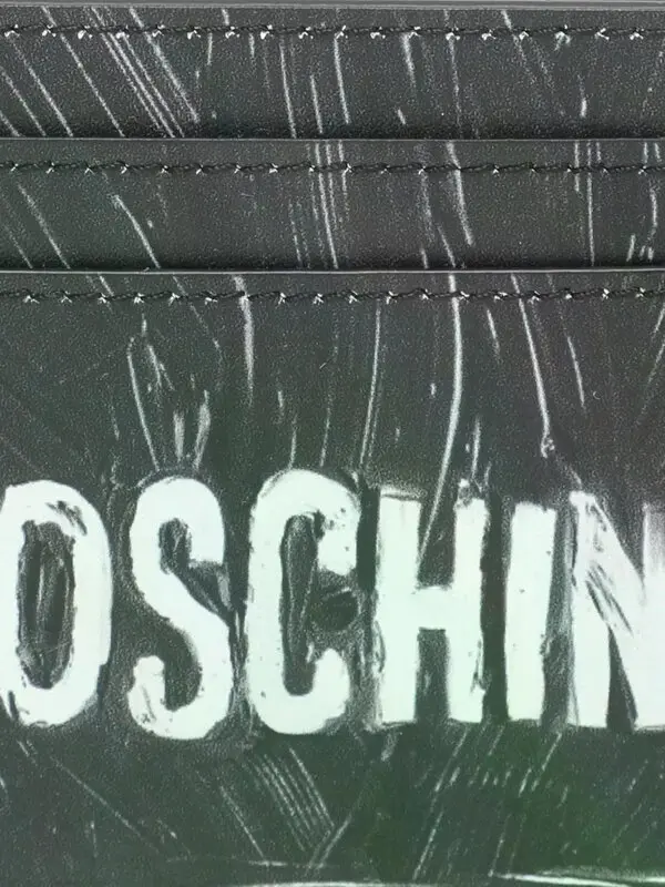 Moschino Logo Leather Card Holder