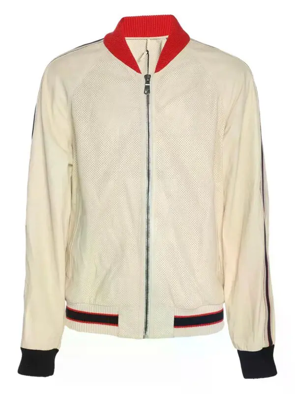 Gucci Perforated Leather Bomber Jacket