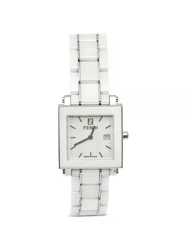Fendi Quadro 30mm Watch - White