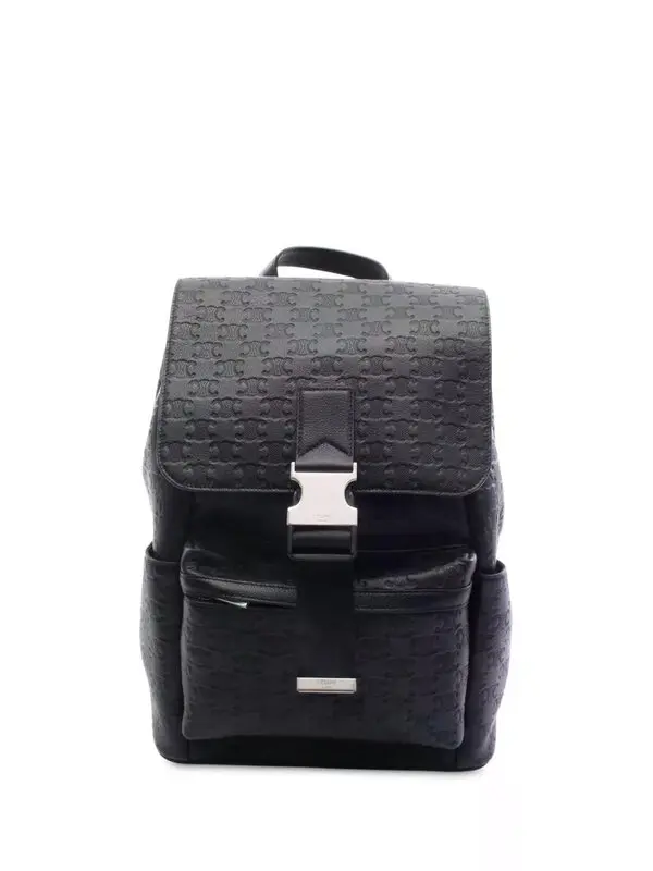 Celine Embossed Calfskin Triomphe Backpack
