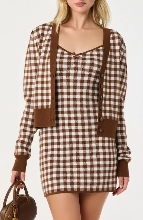 Astr The Label Gingham Cardigan