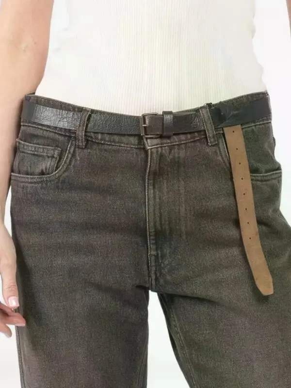 IBRIGU Topstitched Leather Belt