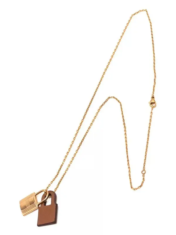 Hermès 2020 Plated Swift O'kelly Pendant Necklace - Gold