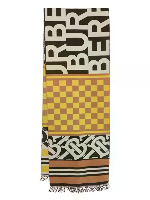 Burberry Checkerboard-pattern Scarf - Brown