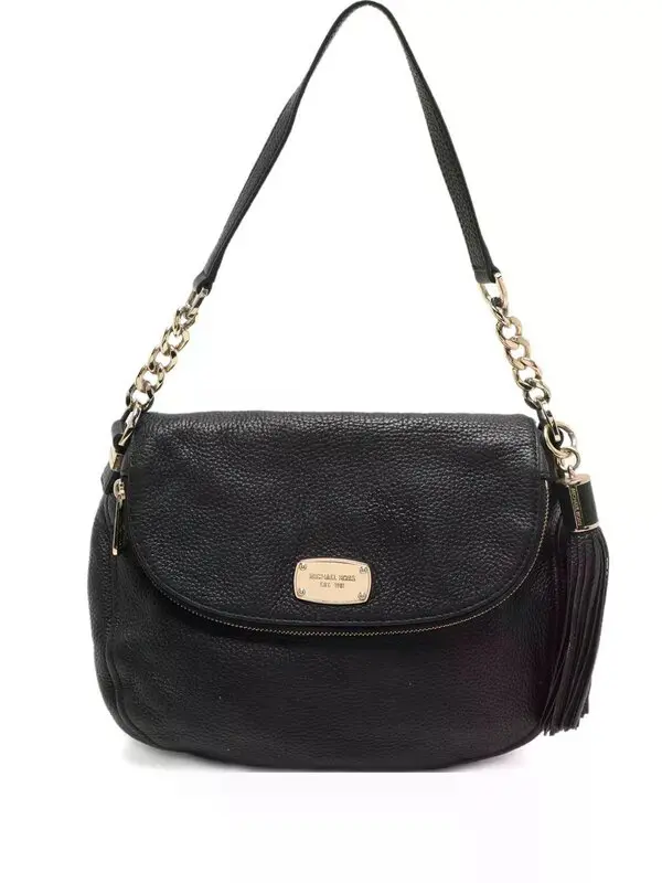 Michael Kors Tassel Leather Shoulder Bag - Black