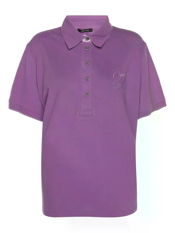 ELENA MIRO` Button-placket Polo T-shirt