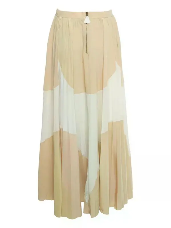 LOUIS VUITTON Silk Pleated Maxi Skirt