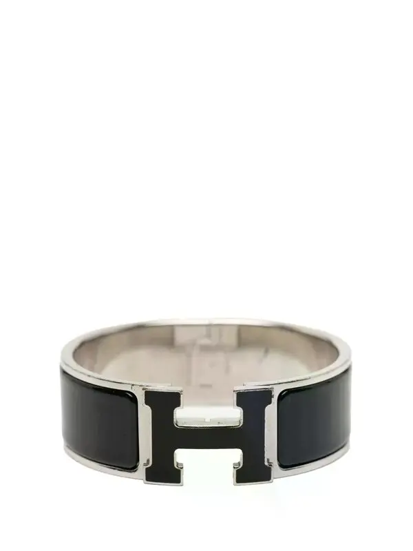 Hermès Wide Enamel Clic Clac H Bracelet Pm - Black