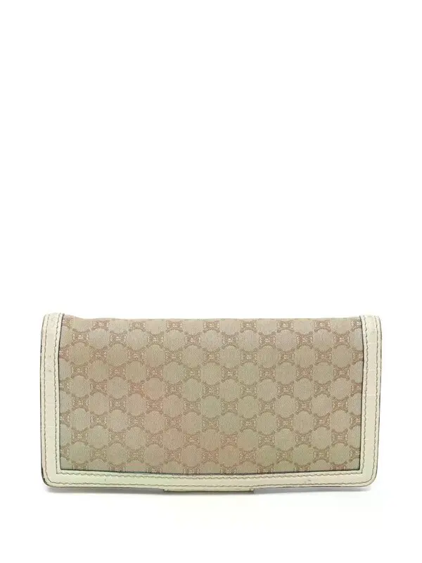 Celine 2008 Macadam-pattern Wallet - Neutrals