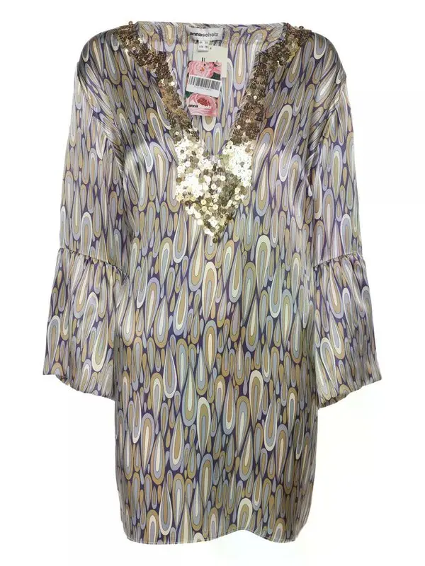 ANNA SCHOLZ Sequin-embellished V-neck Tunic