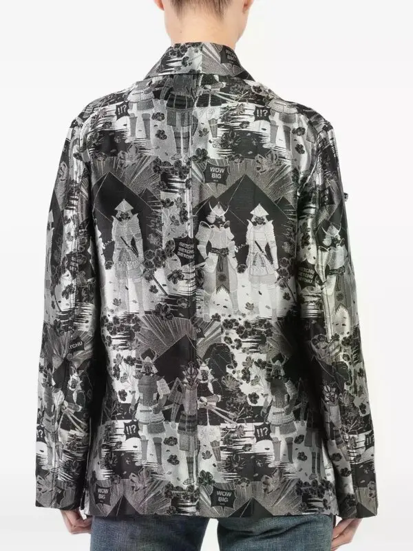 SETCHU Graphic-print Belted Jacket
