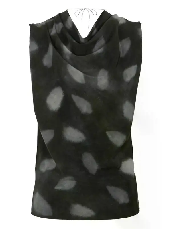 CORTANA Asymmetric-neck Patterned Top