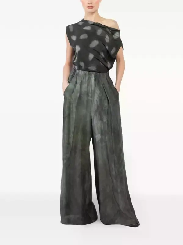 CORTANA Asymmetric-neck Patterned Top