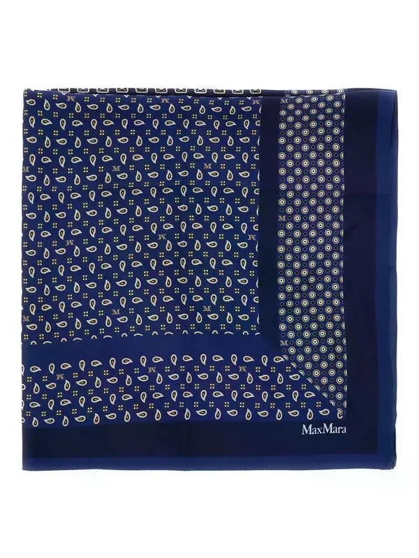 Max Mara Printed Scarf - Blue