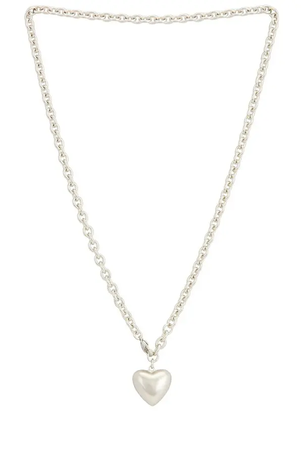 ROXANNE ASSOULIN Mini Puffy Heart Necklace - Silver