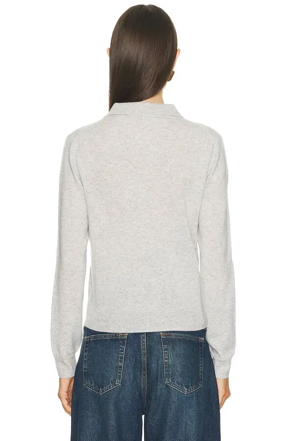 Renggli Cashmere Long Sleeve Polo - Cloudy