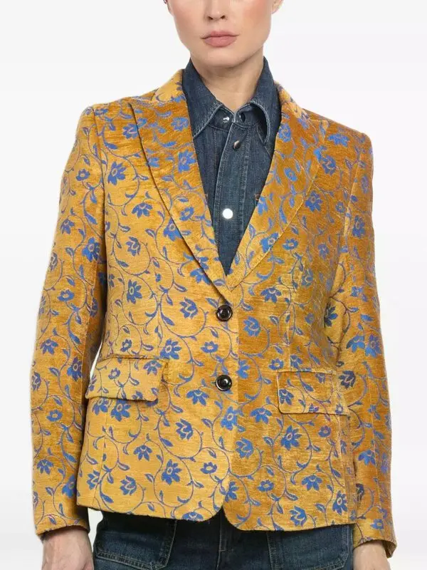 MAURIZIO MASSIMINO Floral-pattern Buttoned Blazer