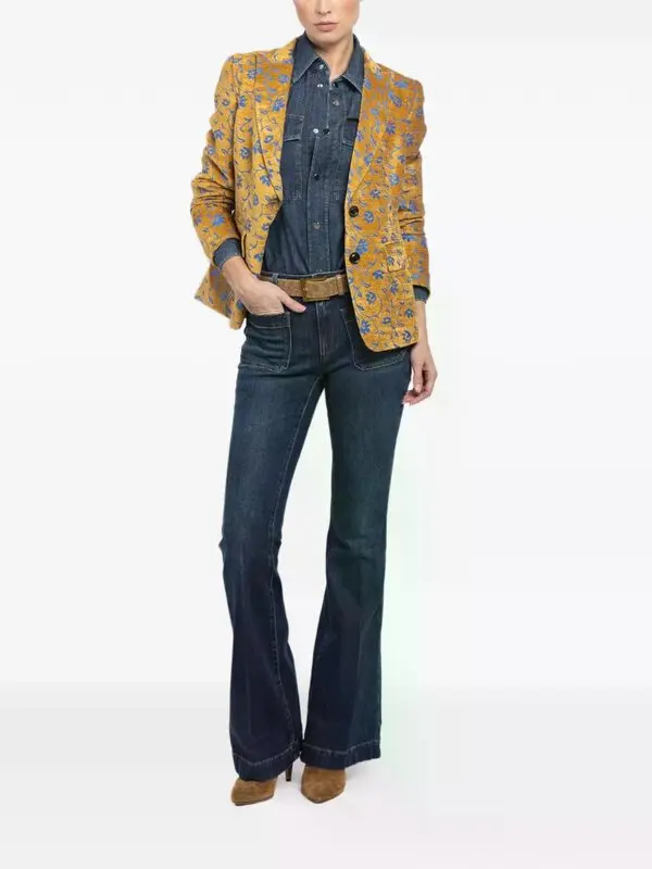 MAURIZIO MASSIMINO Floral-pattern Buttoned Blazer