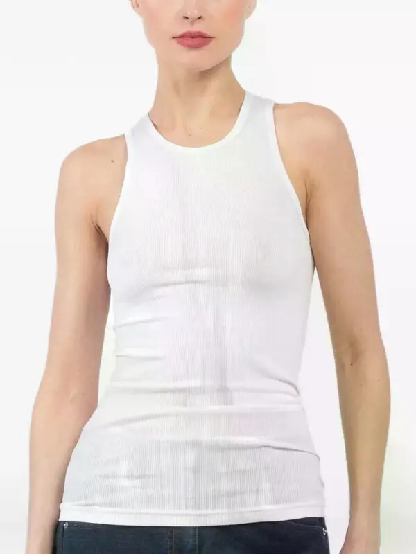 Tibi Ribbed Knit Tank Top - White