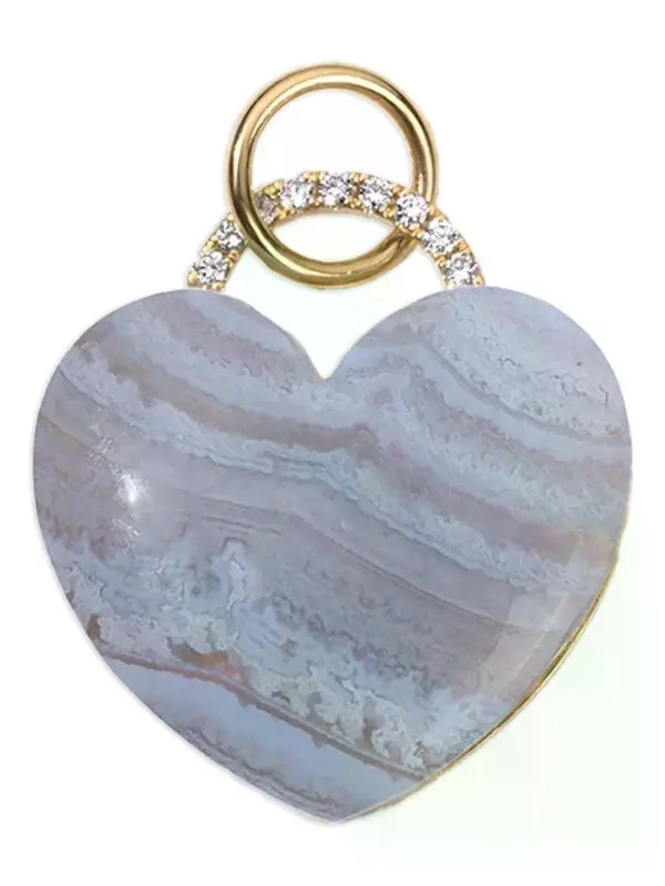 Devon Woodhill Lace Agate Rock Solid Heart Charm