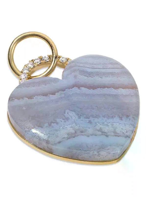 Devon Woodhill Lace Agate Rock Solid Heart Charm