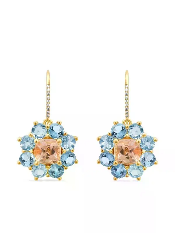 JENNIFER MEYER Petite Flower Multi-stone Earrings - Gold