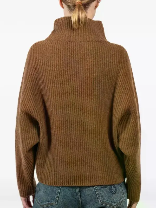 Dusan Batwing Roll-neck Ribbed Sweater