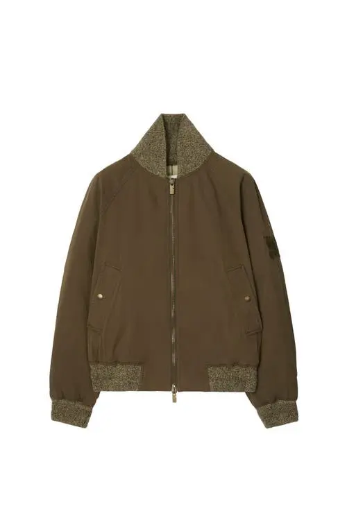 Burberry Gabardine Bomber Jacket - Thorn Green