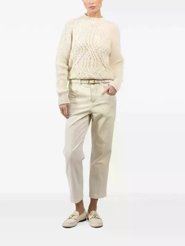 Eleventy Cable-knit Crew-neck Sweater