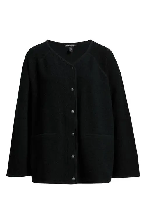 Eileen Fisher Bouclé Snap Front Jacket
