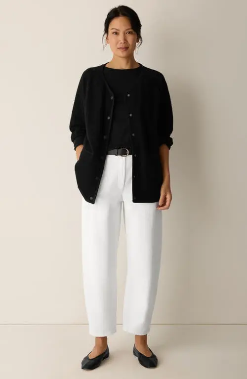 Eileen Fisher Bouclé Snap Front Jacket