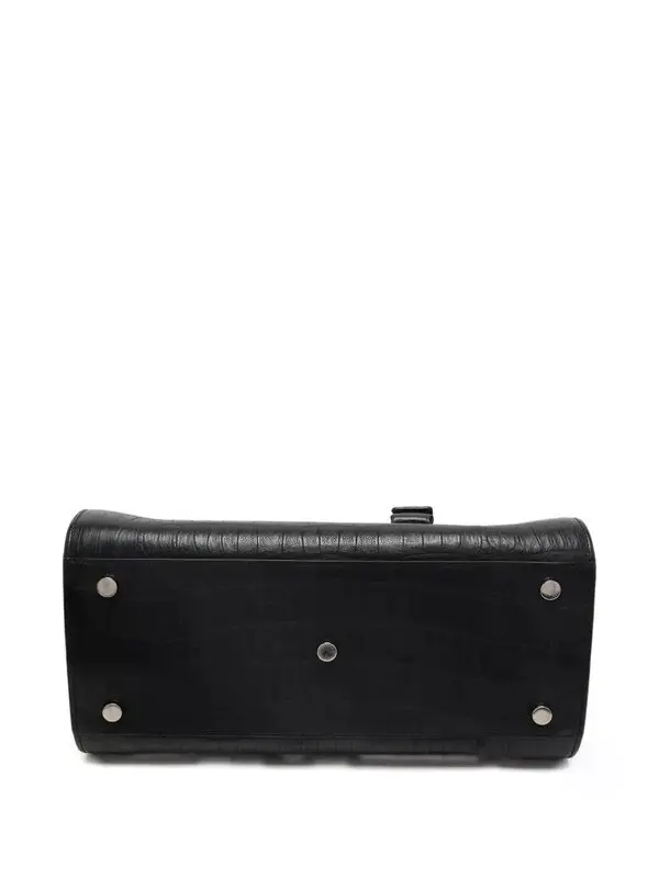 Saint Laurent Sac De Jour Croc-embossed Leather Tote Bag - Black