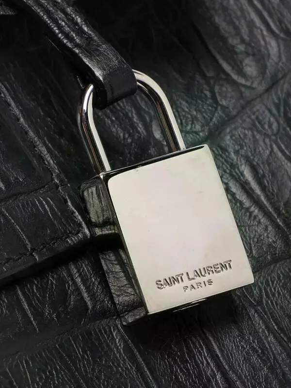 Saint Laurent Sac De Jour Croc-embossed Leather Tote Bag - Black