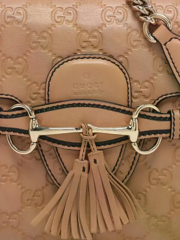 Gucci Emily Embossed Leather Shoulder Bag