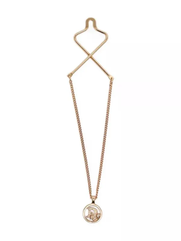 Dior Chain Tie Tack Necklace - Gold