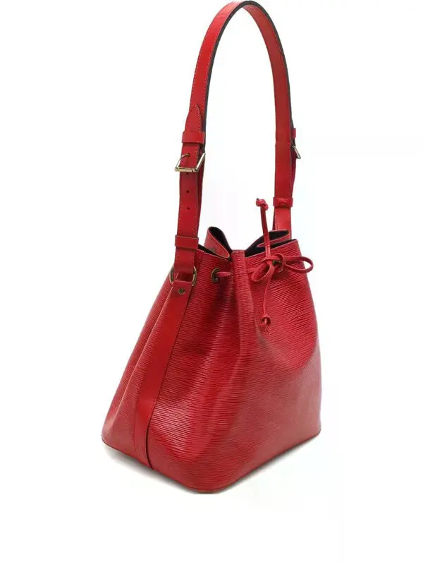 LOUIS VUITTON 1993 Petit Noe Leather Bucket Bag - Red