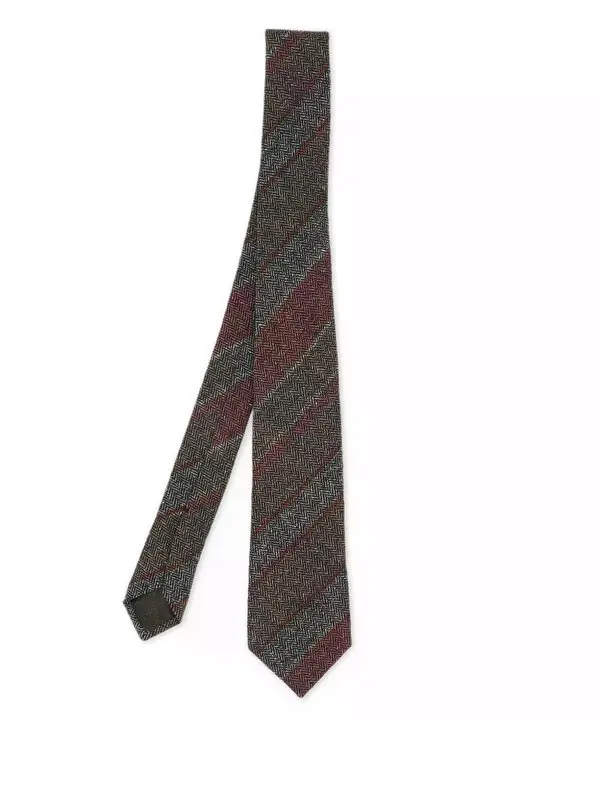 Gucci Diagonal Stripe-pattern Tie - Brown