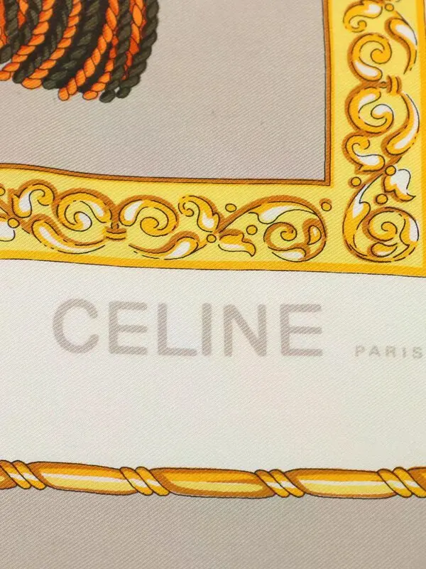 Celine Tassel Print Silk Scarf