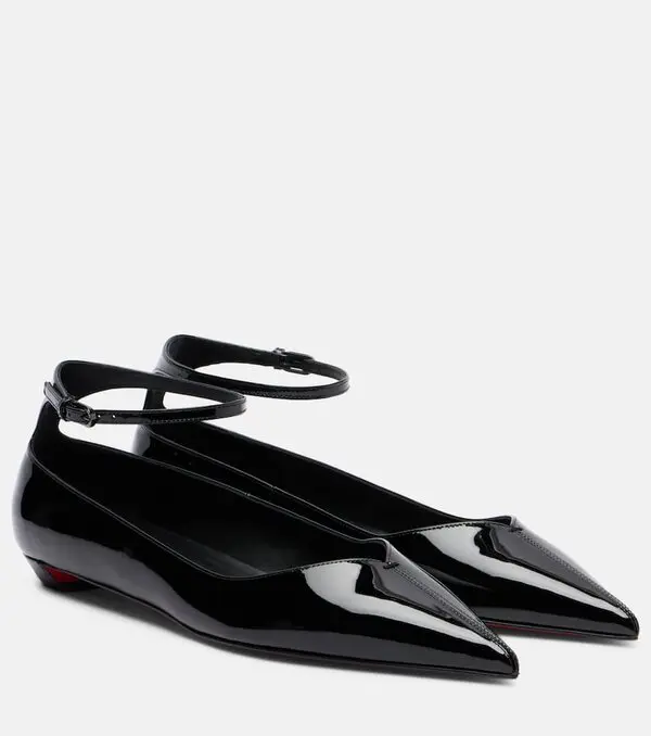 CHRISTIAN LOUBOUTIN Erozeena Patent Leather Ballet Flats - Black
