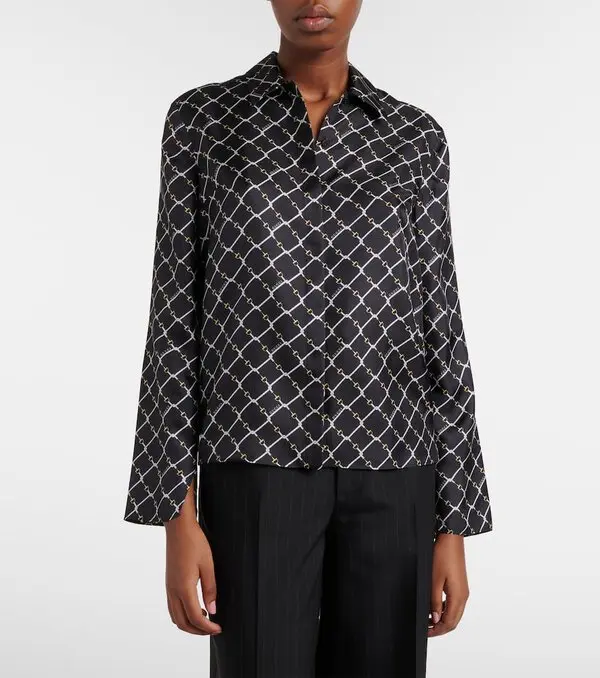 Gucci Horsebit Silk Twill Shirt - Black