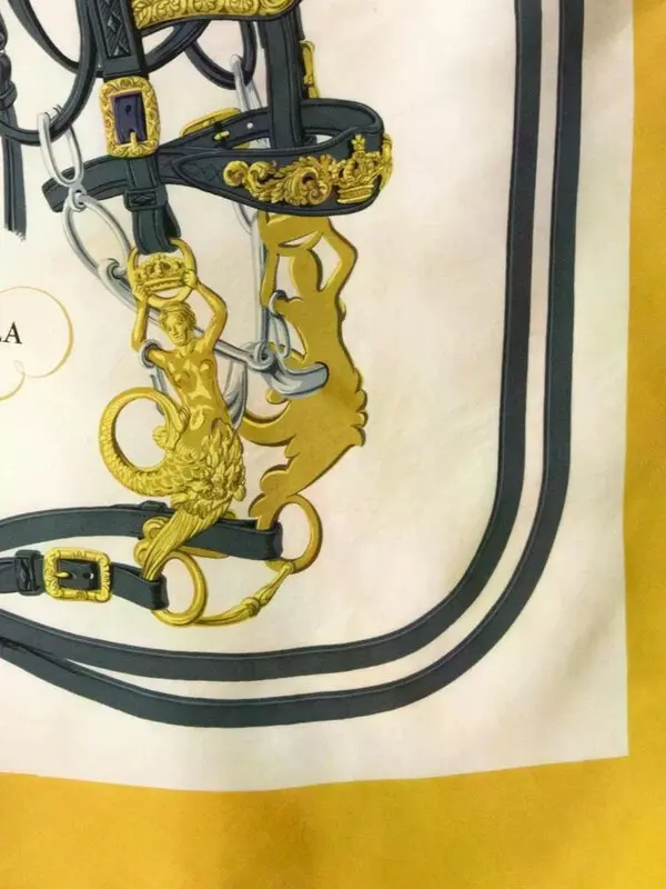 Hermès X Hugo Grygkar 1950s Brides De Gala Scarf - Yellow