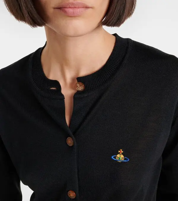 VIVIENNE WESTWOOD Bea Cropped Wool And Silk Cardigan - Black