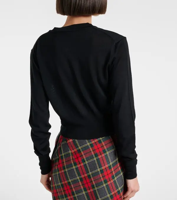 VIVIENNE WESTWOOD Bea Cropped Wool And Silk Cardigan - Black